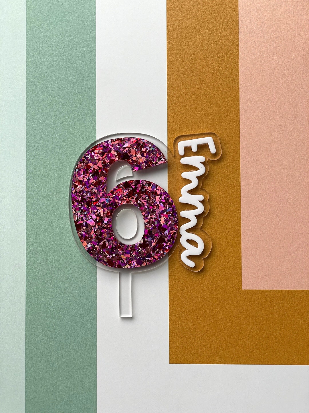 Personalized Number Cake Topper With Name, Acrylic Name and Number Cake ...