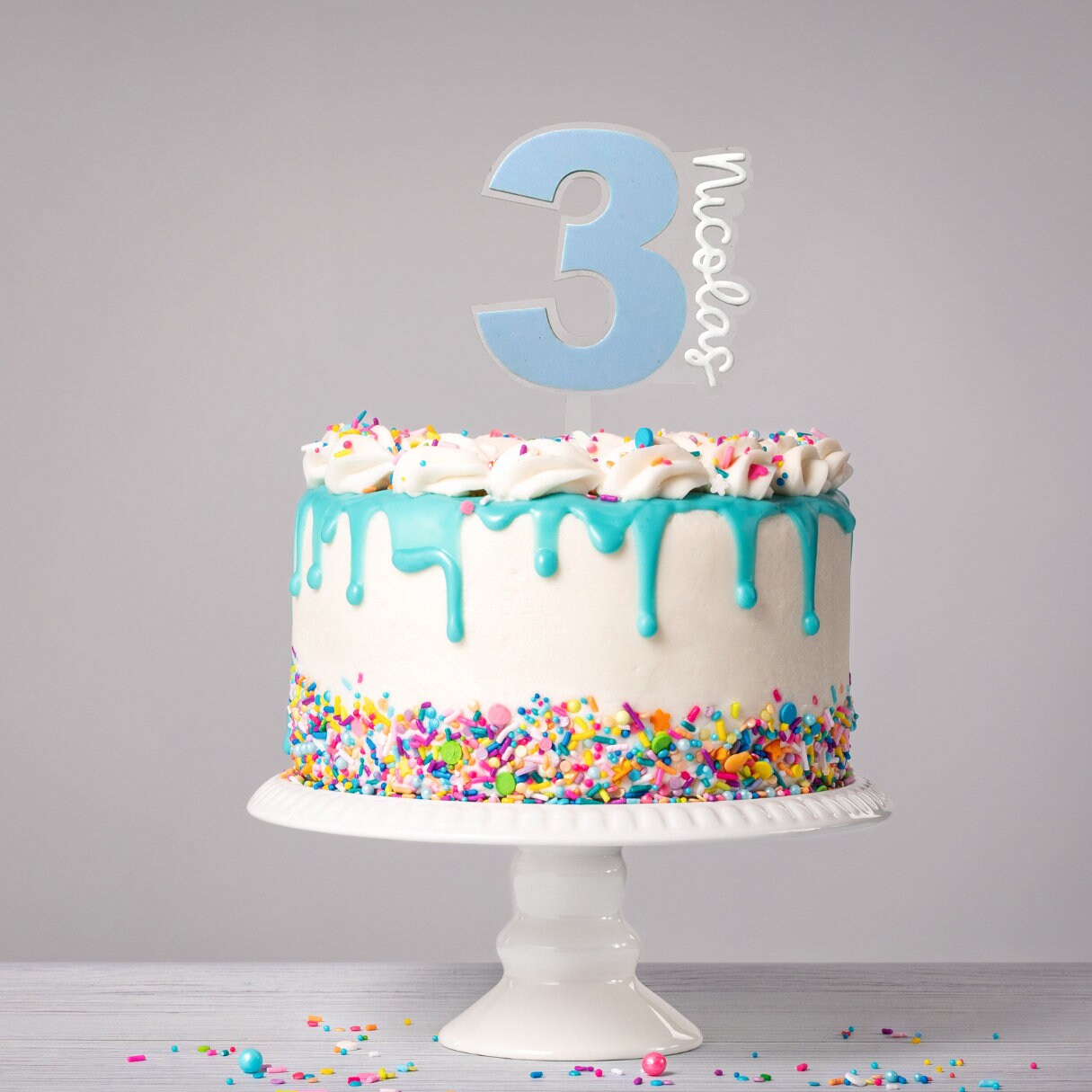 Personalized Number Cake Topper With Name, Acrylic Name and Number Cake ...