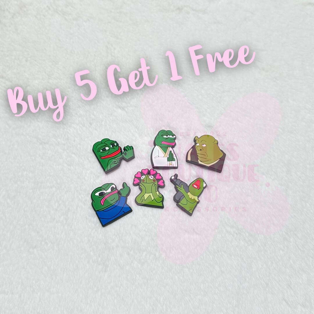 Lit Croc Charms, Trendy Croc Charms, Smiley Charm, Kermit Croc Charms ...