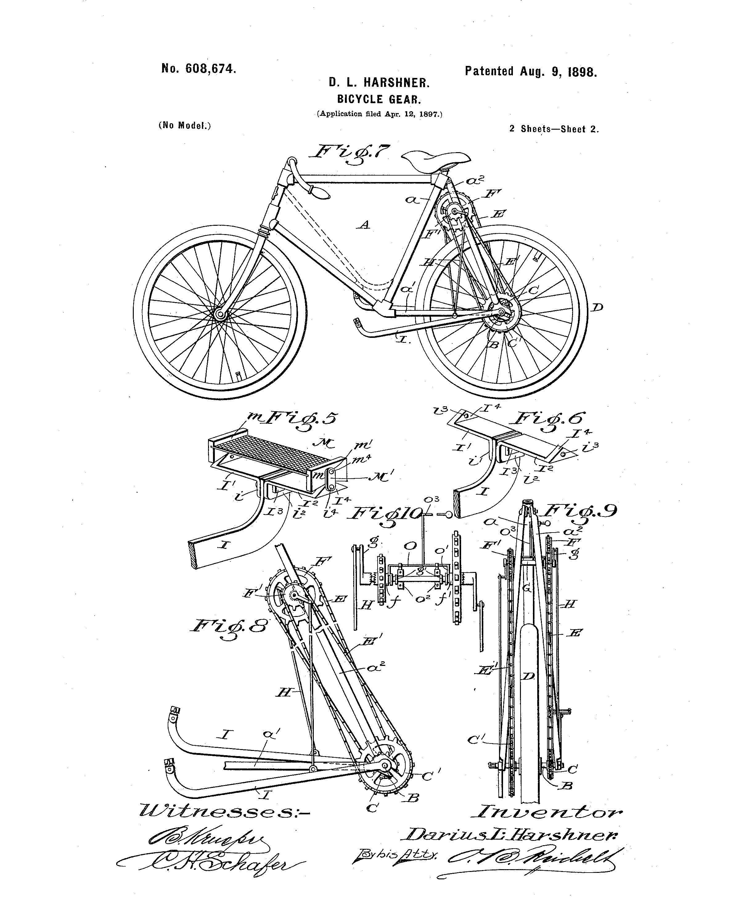 Wall Hanging Bicycle Themed Patents Set of Four - Etsy