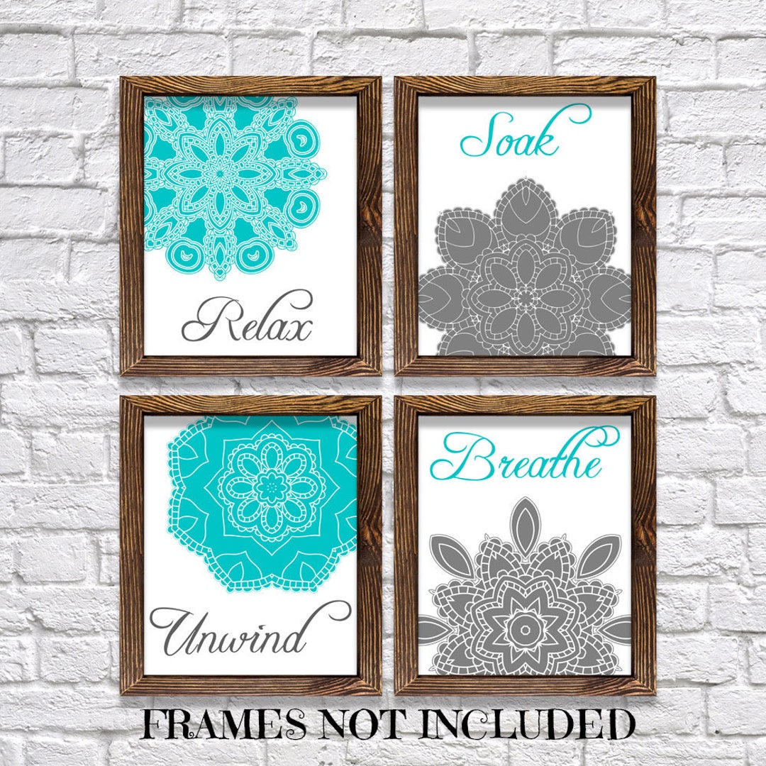 Bathroom Wall Decor Bathroom Sayings Art Prints Relax Soak - Etsy