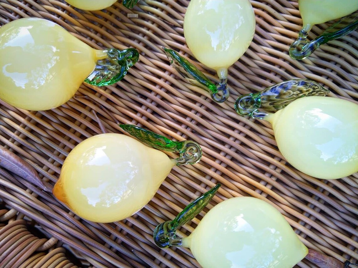 Handmade Glass Lemon Ornaments - Etsy