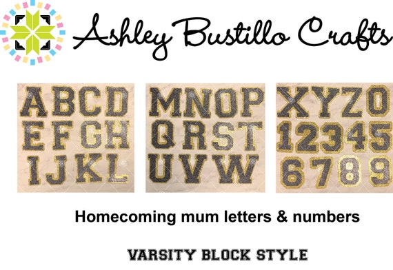 Block Varsity Style Letters & Numbers for Homecoming Mums | Etsy