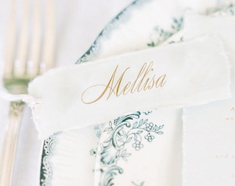 Handwritten Wedding Name Card on Handmade Paper Calligraphy | Etsy
