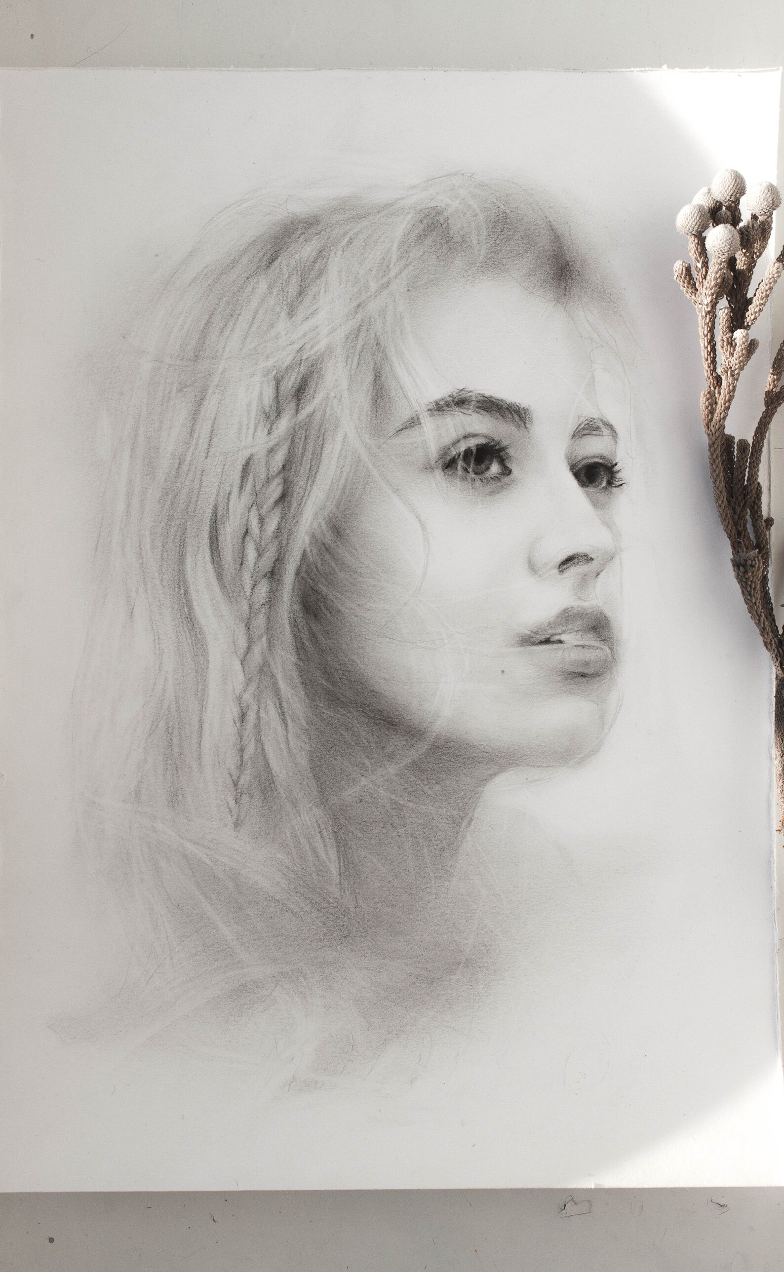 Original Graphite Girl Portrait - Etsy