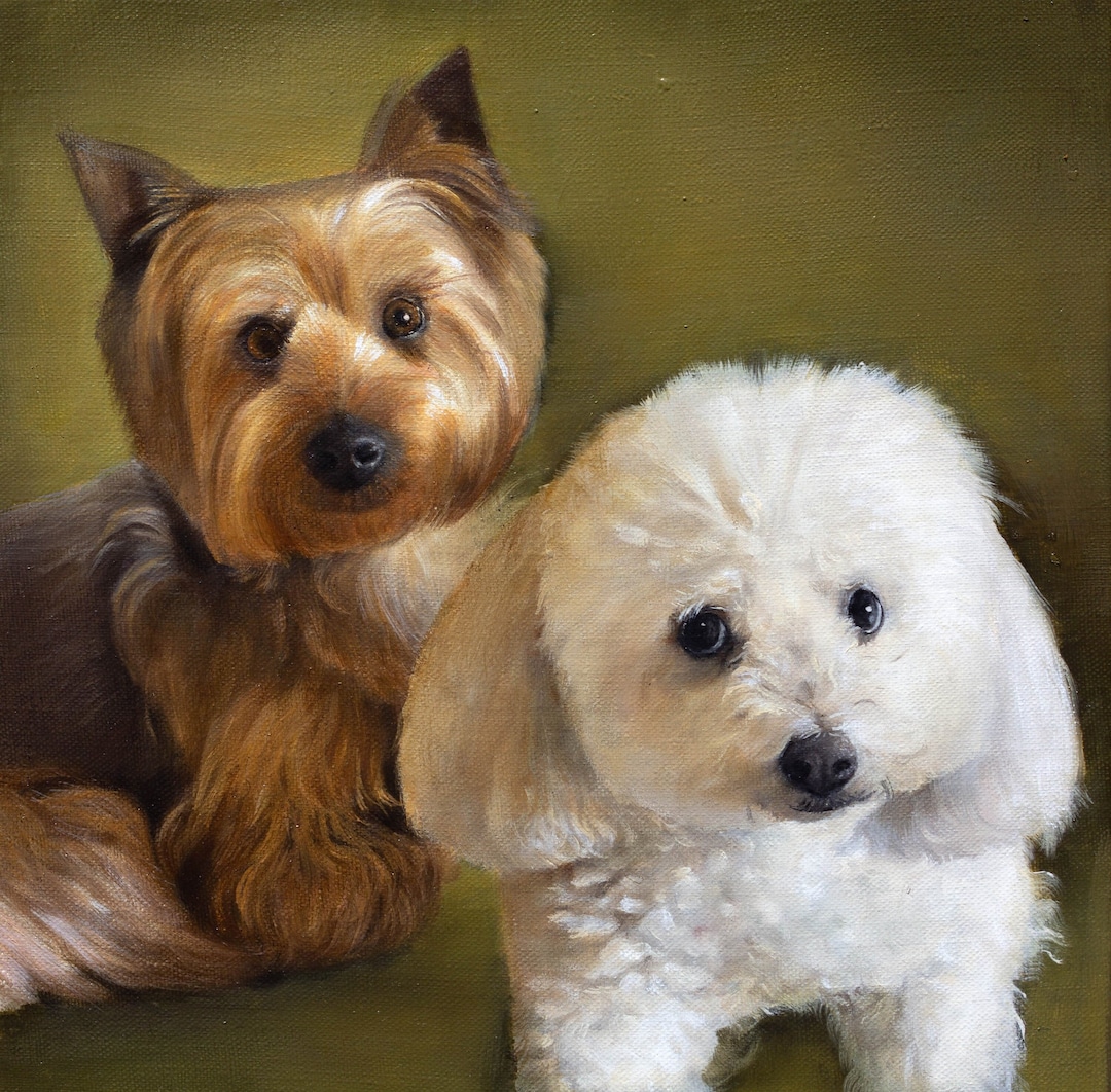 Custom Dog Portrait: Hand-painted Oil Painting on Canvas - Etsy