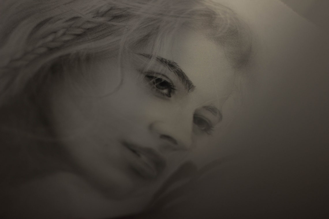 Original Graphite Girl Portrait - Etsy