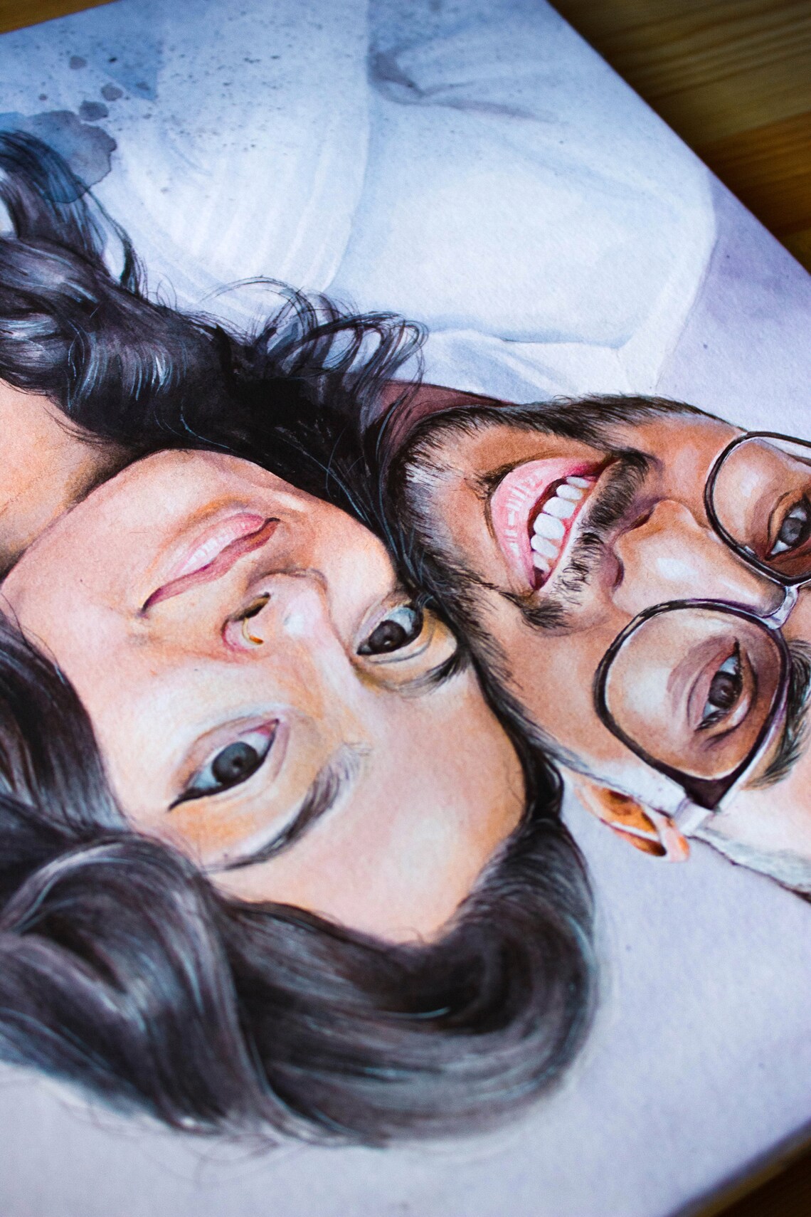 Original Watercolor Couple Painting Custom Portrait for Close | Etsy