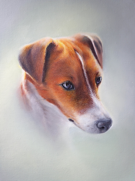 Custom Dog Pet Portrait Personalized Dog Painting From Photo | Etsy