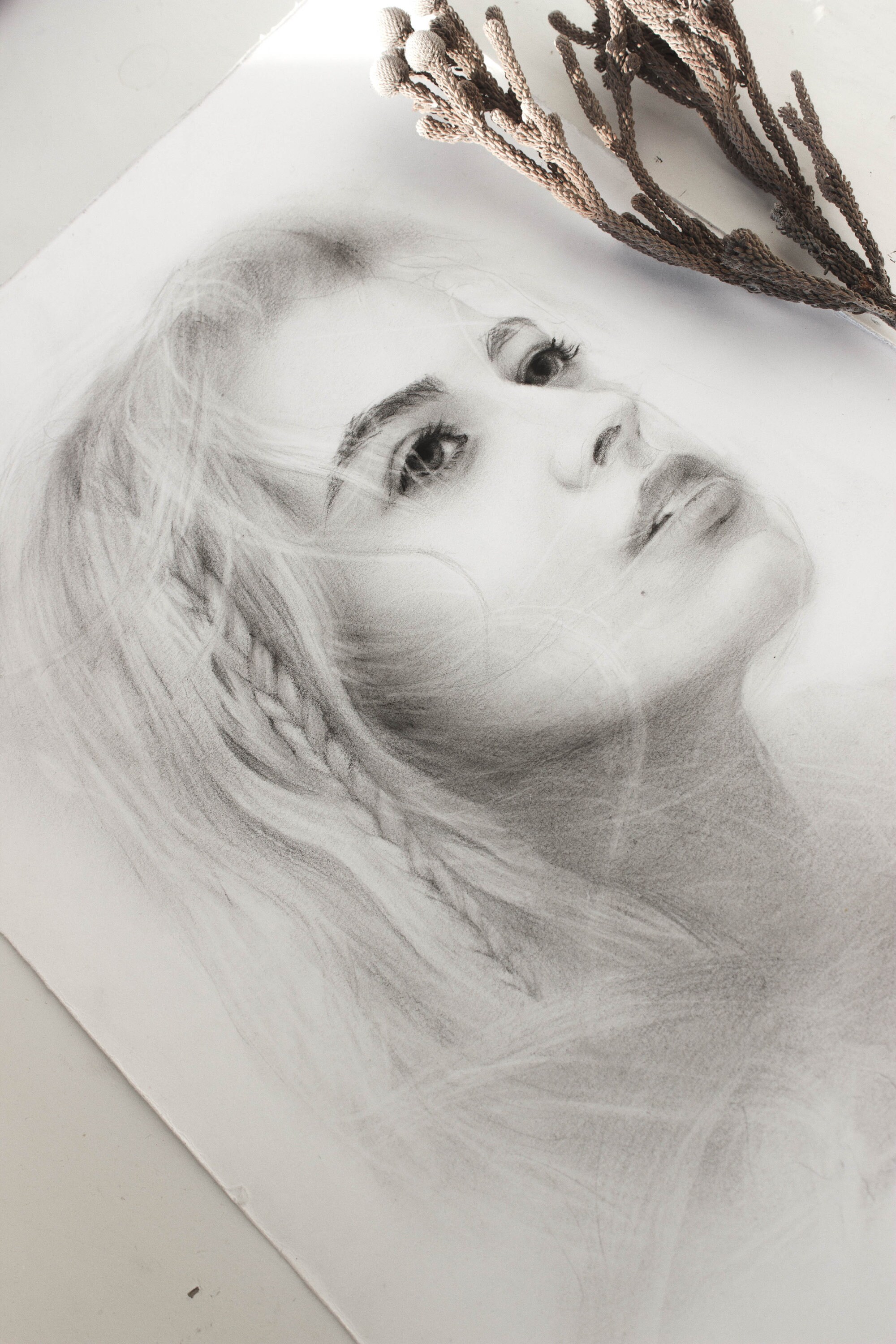 Original Graphite Girl Portrait - Etsy