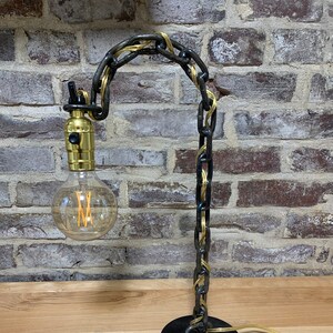 Handmade Chain Link Desk Lamp - Welded Chain – Table Lamp - Lighting - Etsy