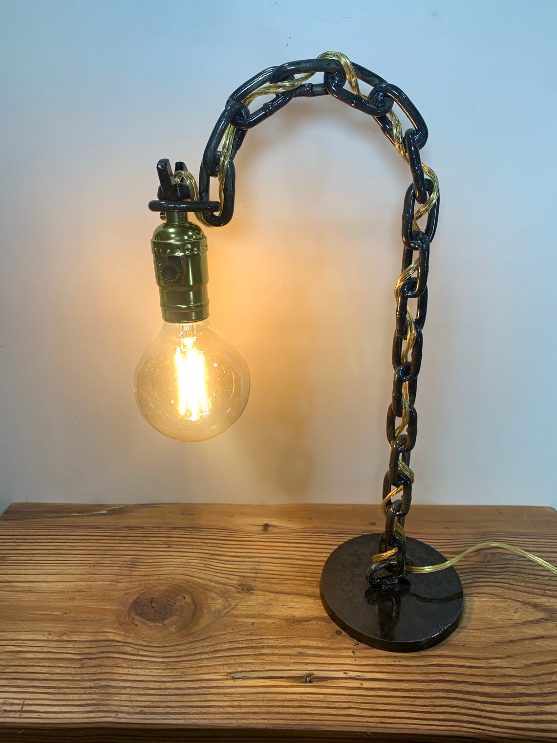 Handmade Chain Link Desk Lamp Welded Chain Table Lamp - Etsy