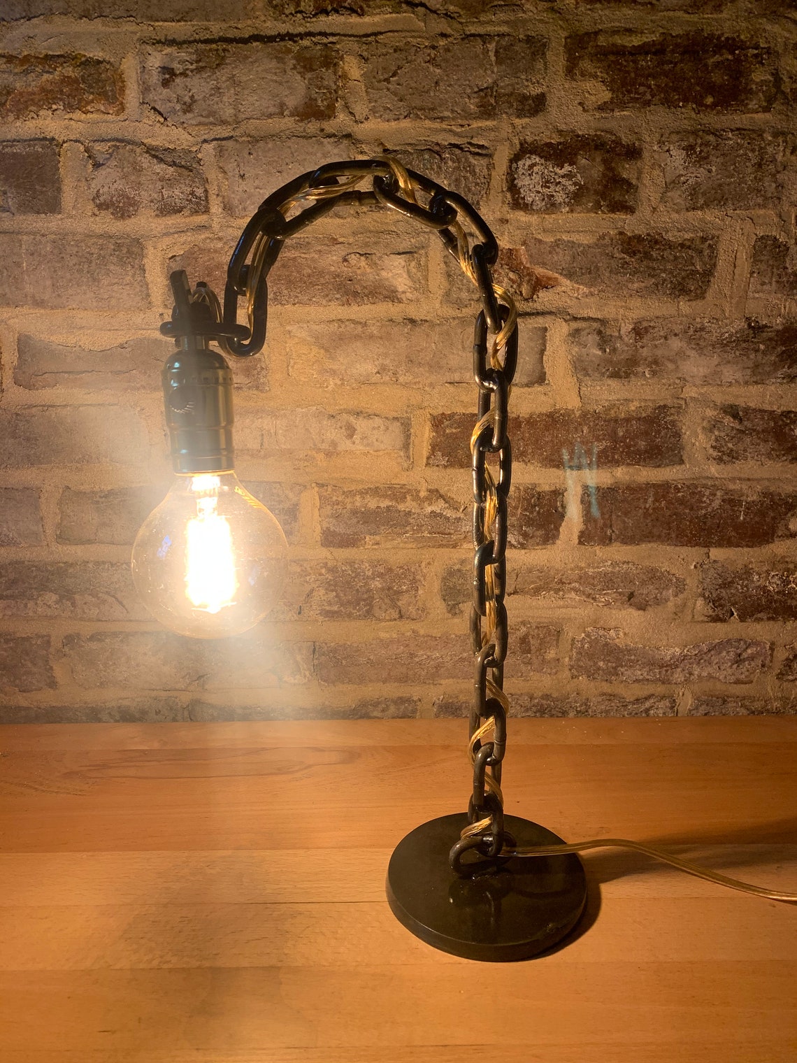 Handmade Chain Link Desk Lamp Welded Chain Table Lamp - Etsy