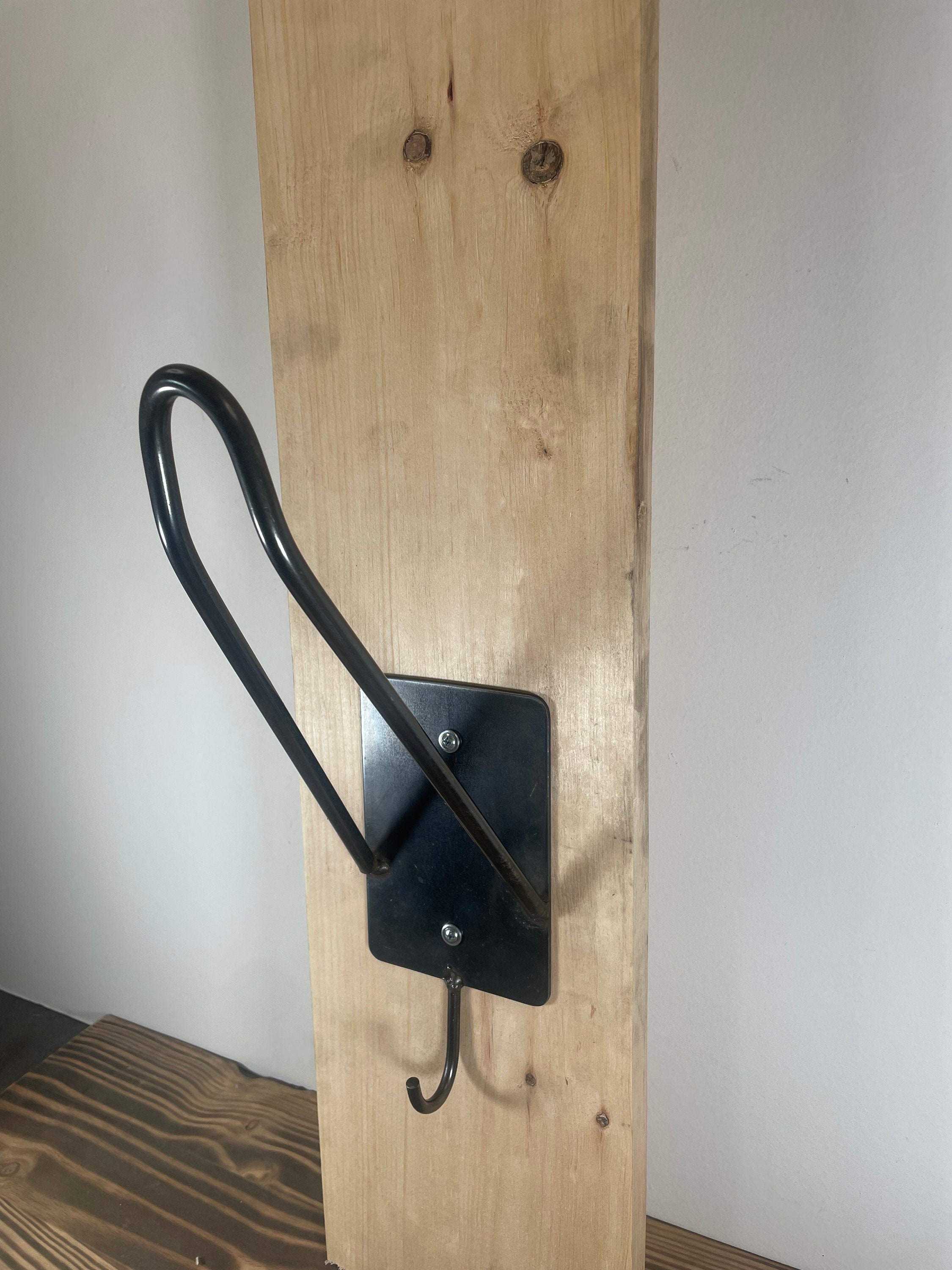 Motorcycle Helmet Rack With Jacket Hook Handmade Blackened - Etsy