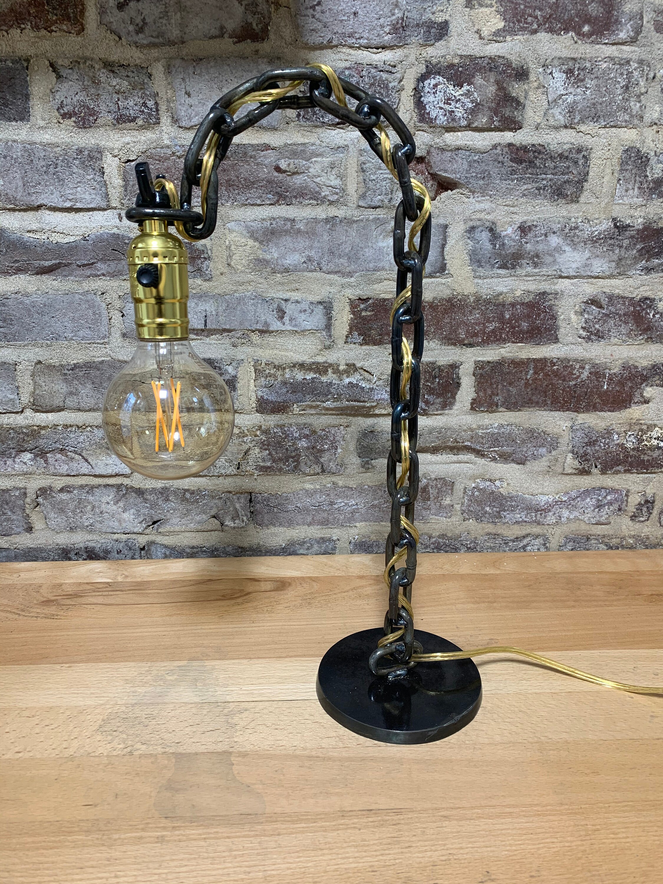 Handmade Chain Link Desk Lamp Welded Chain Table Lamp - Etsy