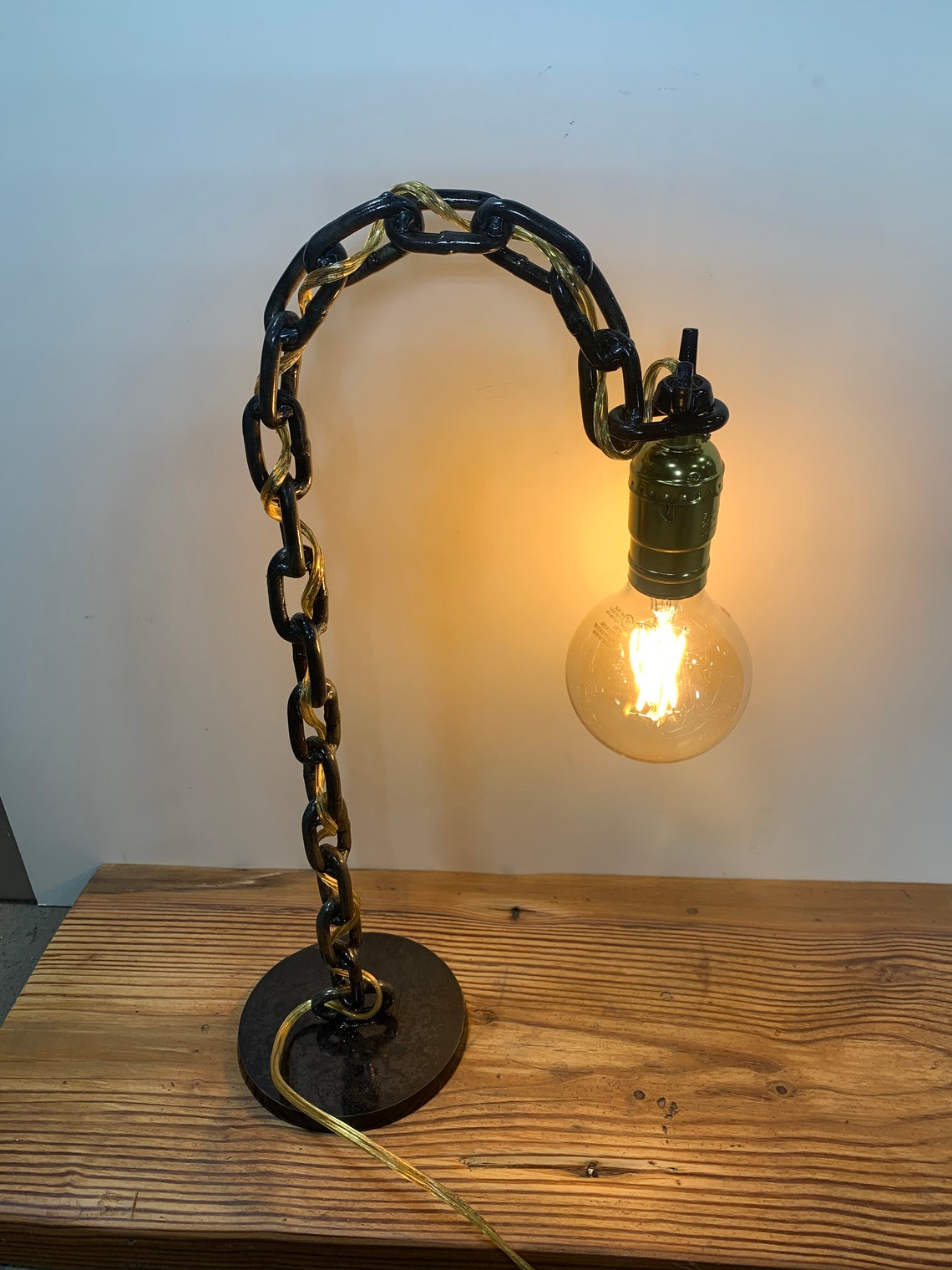 Handmade Chain Link Desk Lamp Welded Chain Table Lamp - Etsy