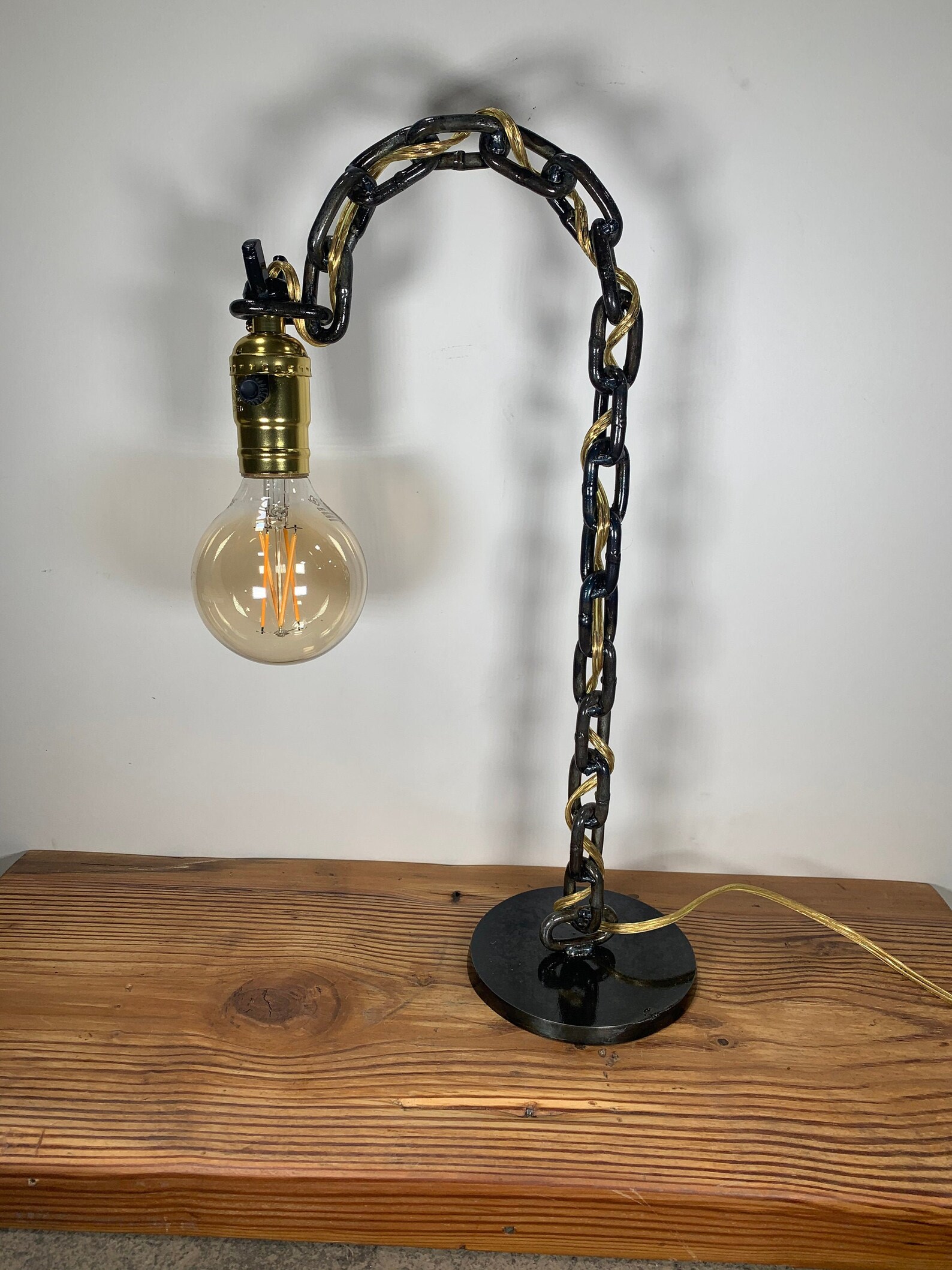 Handmade Chain Link Desk Lamp Welded Chain Table Lamp - Etsy