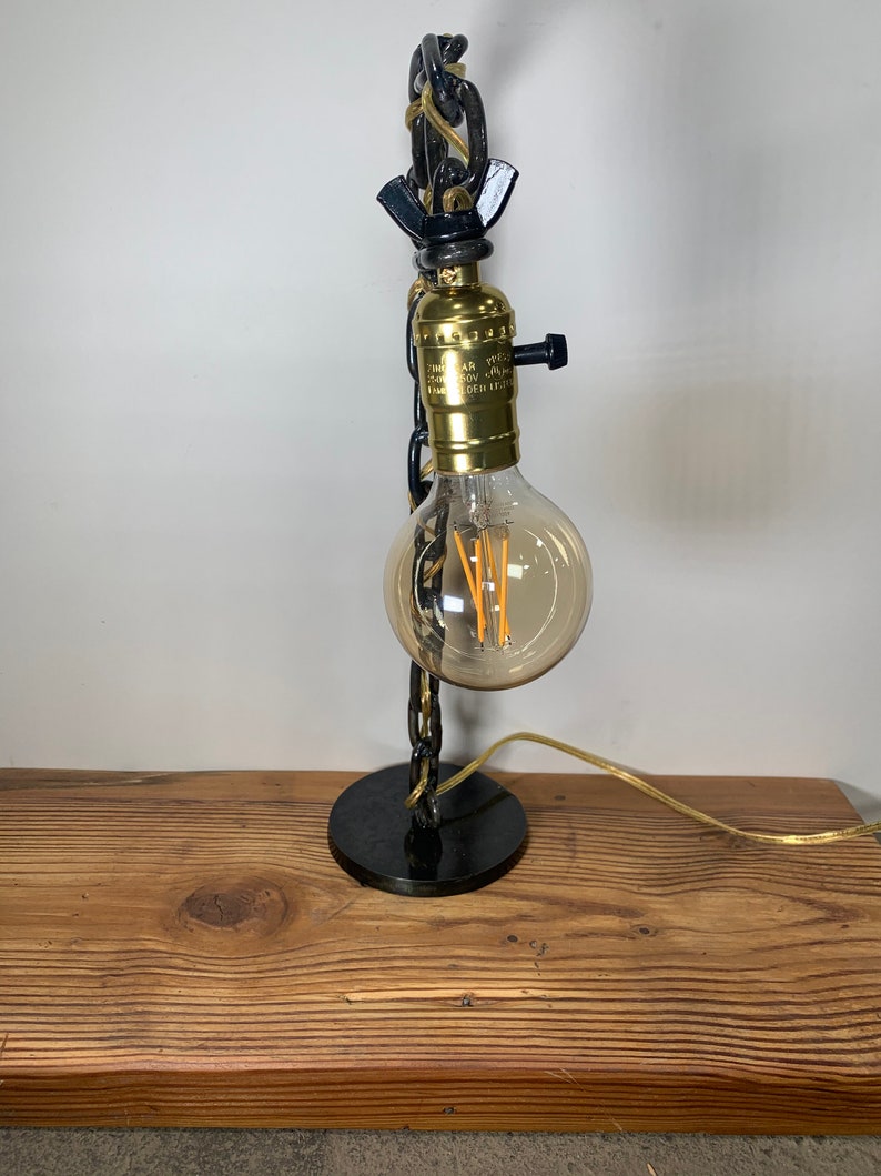 Handmade Chain Link Desk Lamp Welded Chain Table Lamp - Etsy