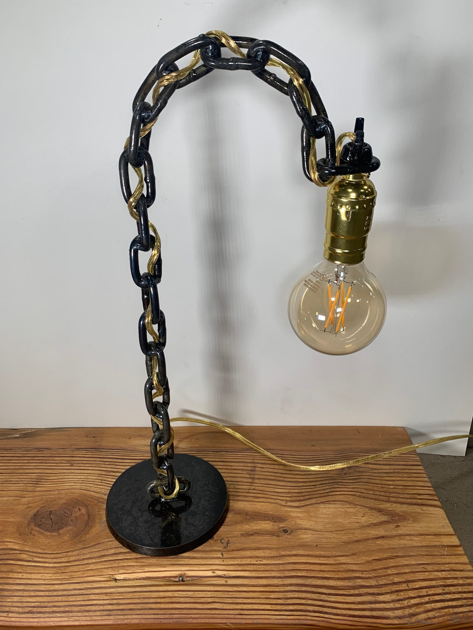 Handmade Chain Link Desk Lamp Welded Chain Table Lamp - Etsy