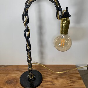 Handmade Chain Link Desk Lamp - Welded Chain – Table Lamp - Lighting - Etsy