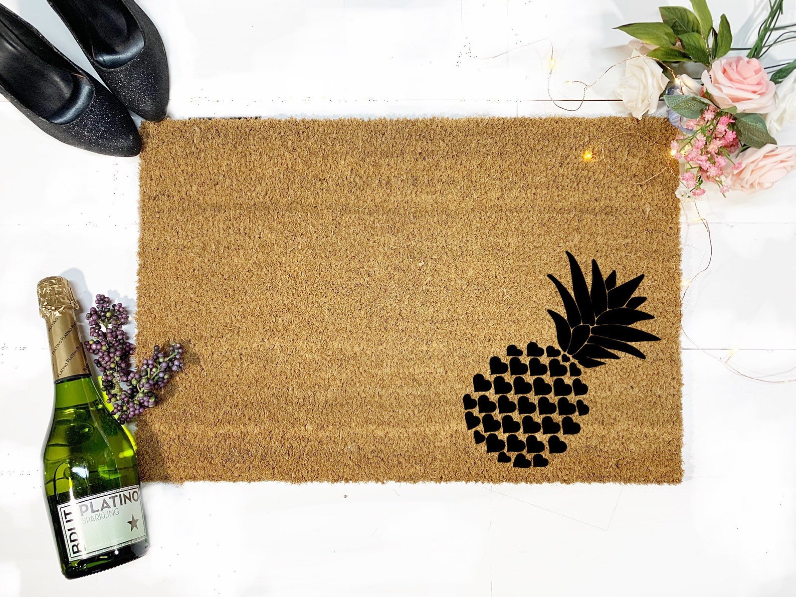 Pineapple Doormat Outdoor/indoor Cute Doormat Boho Porch - Etsy