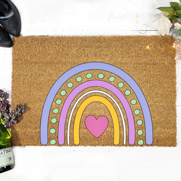 Rainbow Doormat - Etsy