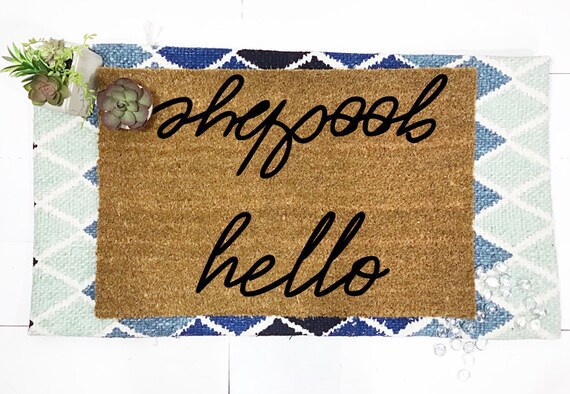 Hello Goodbye Outdoor/indoor Mat Natural Coir Material | Etsy