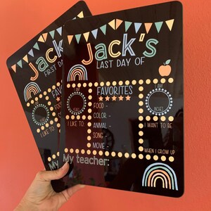 Preschool 1st Day of School, Rainbow First Day Reusable Sign, 1st Day ...