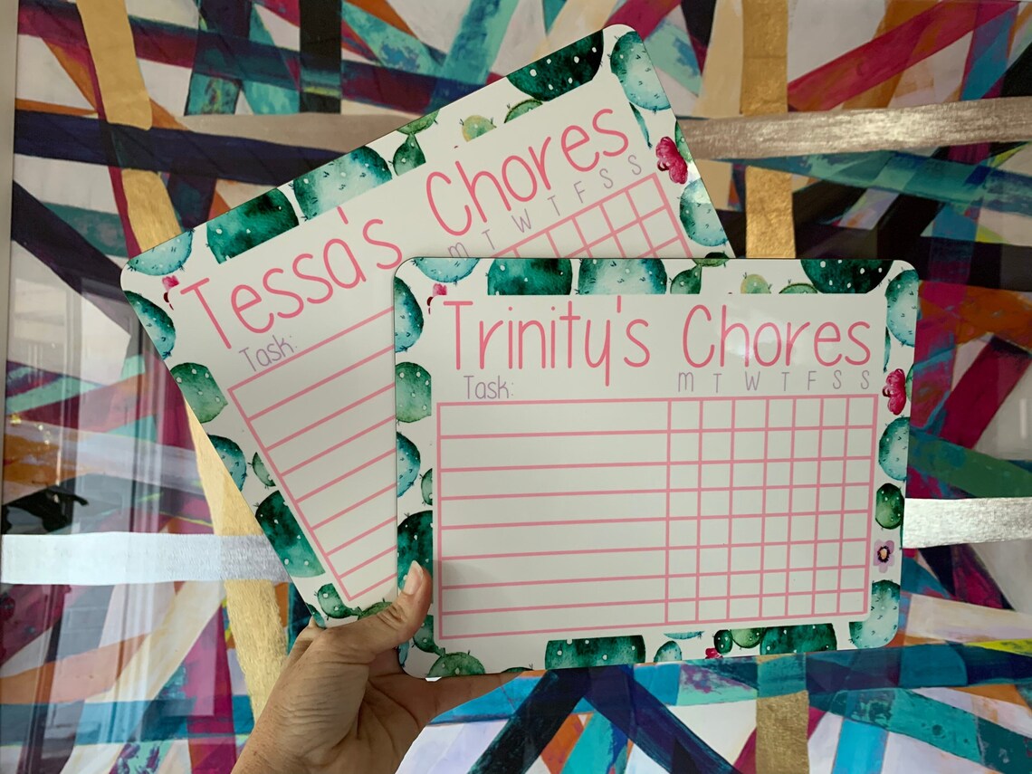 Reusable Chore Chart, Kids Responsibility, 8x10 Dry Erase Board ...