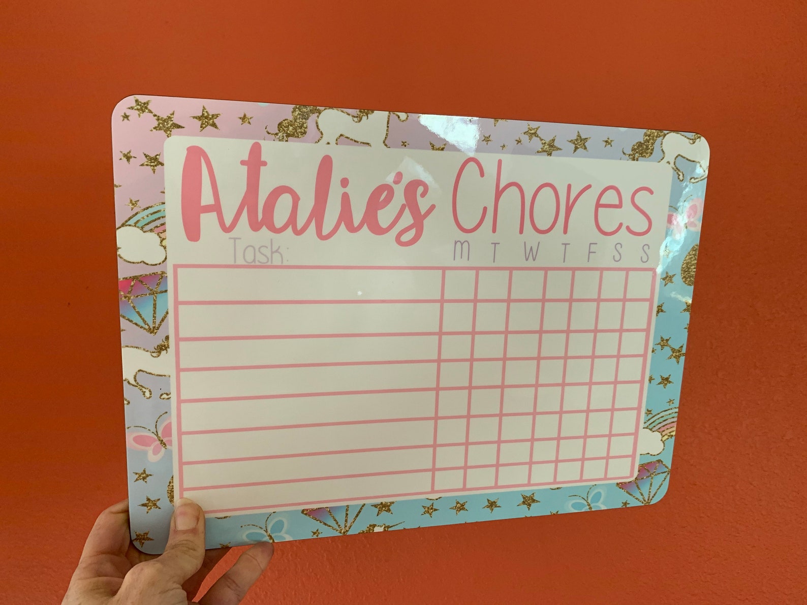 Reusable Chore Chart, Kids Responsibility, 8x10 Dry Erase Board ...