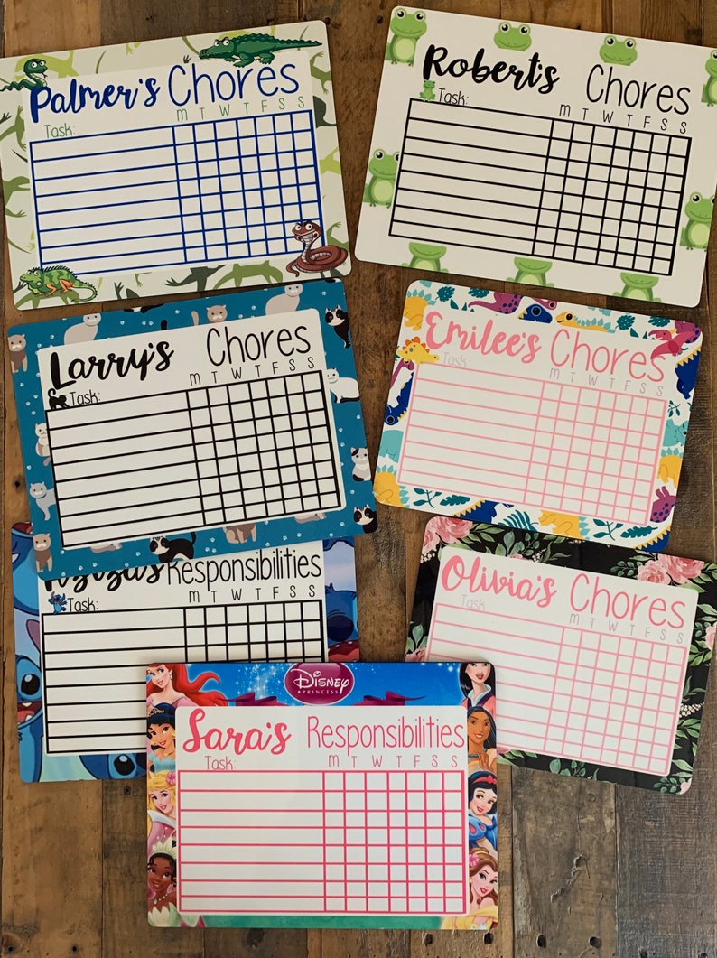 Reusable Chore Chart Design Your Chore Chart Fridge Chore - Etsy