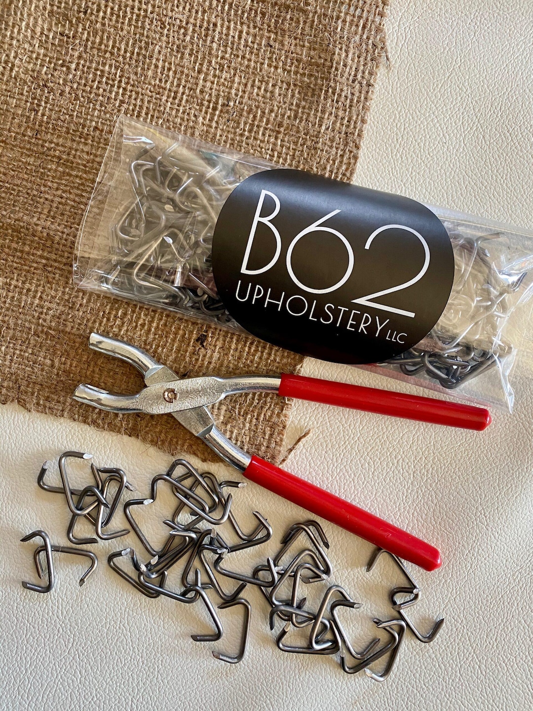 Seat Upholstery Install Kit – Hog Ring Pliers, Rings, Optional Burlap ...