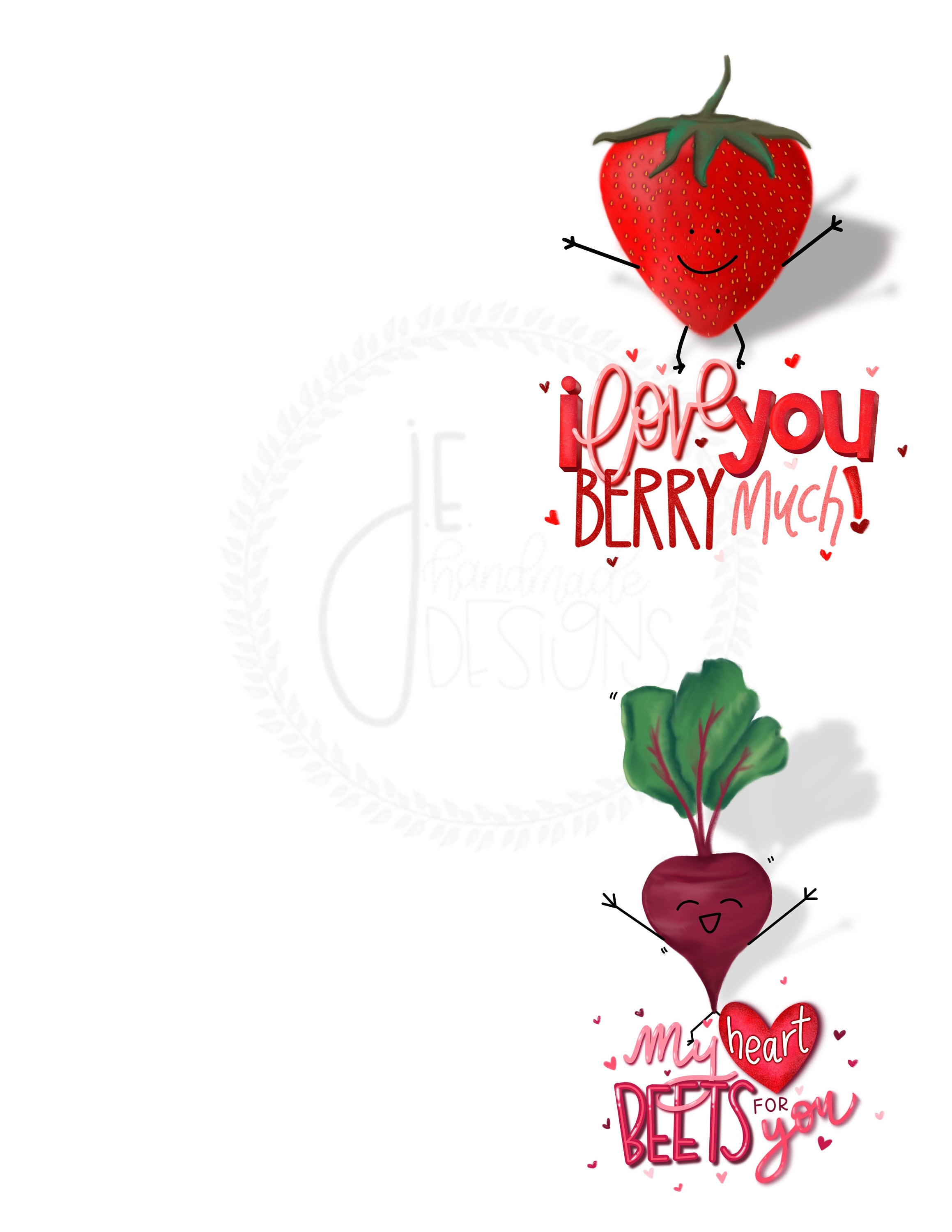 Food Pun Card | Beets & Strawberry | Printable | Digital Download ...