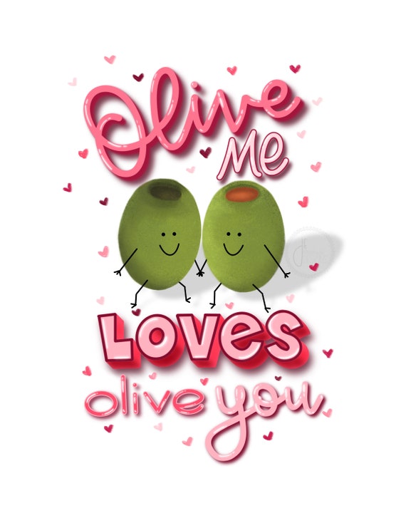 Olive Me Loves Olive You Printable Digital Download Food | Etsy