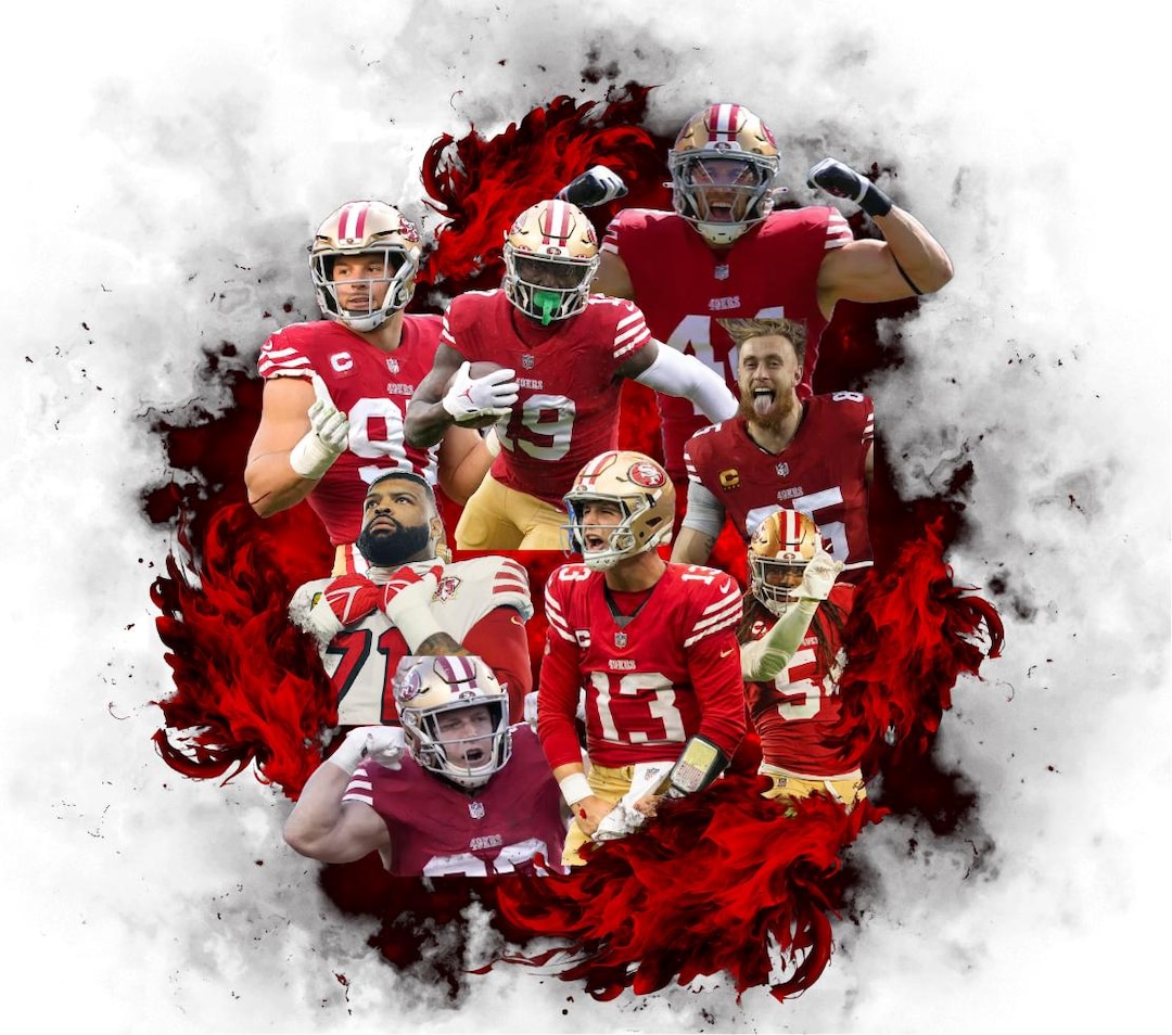49ers Team Captain Red Fire Sublimation Png - Etsy