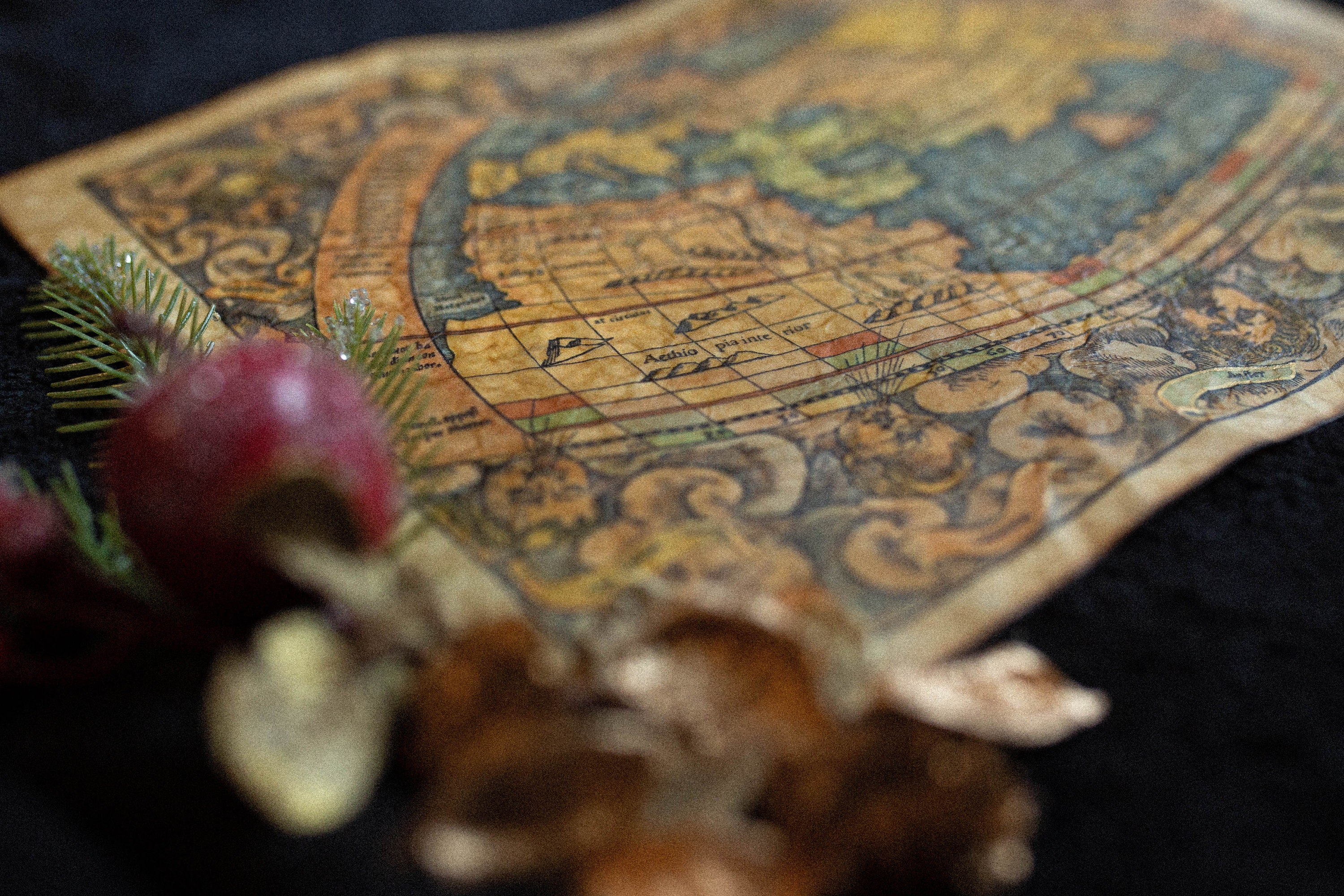 Medieval Map Replica Ptolemaic World Map by Sebastian Munster, 1544 ...