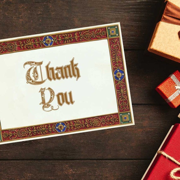 Medieval Thank You Card - Etsy