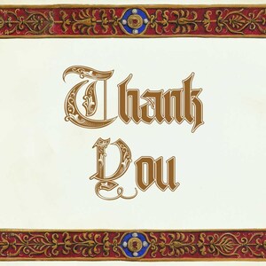 Medieval Thank You Card • Printable • Instant Download • 3,5x5 & 5x7 In ...