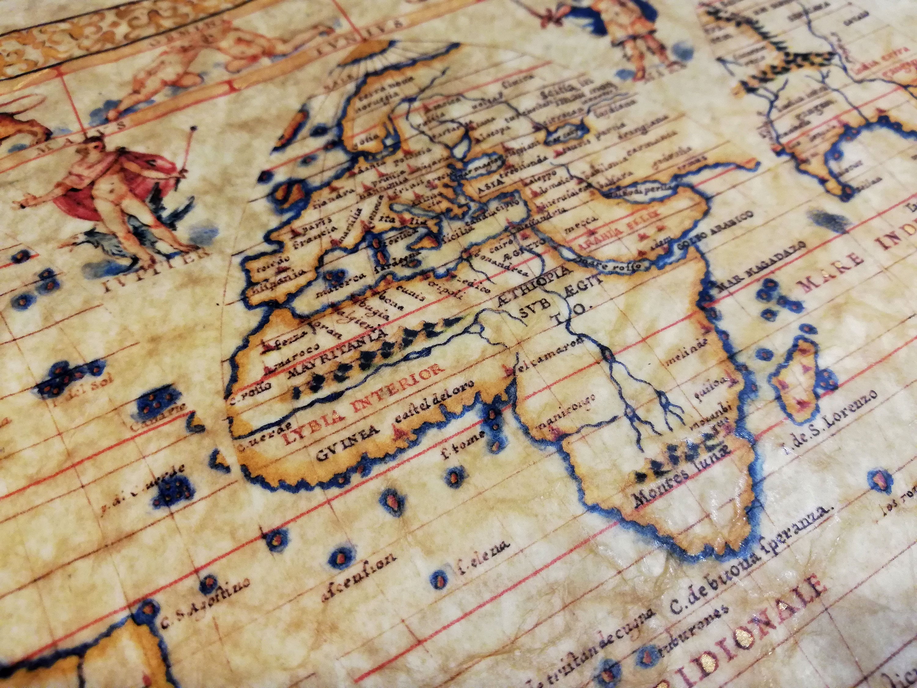 Medieval Map Replica World Map by Francesco Ghisolfi, 16th Century ...