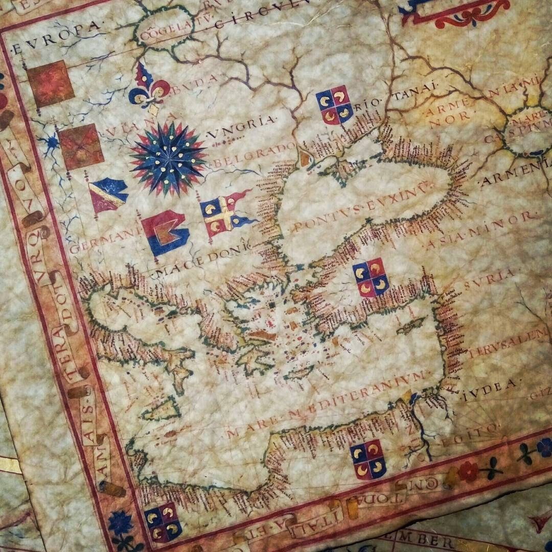 Medieval Map Replica Eastern Europe, Francesco Ghisolfi, 16th C ...