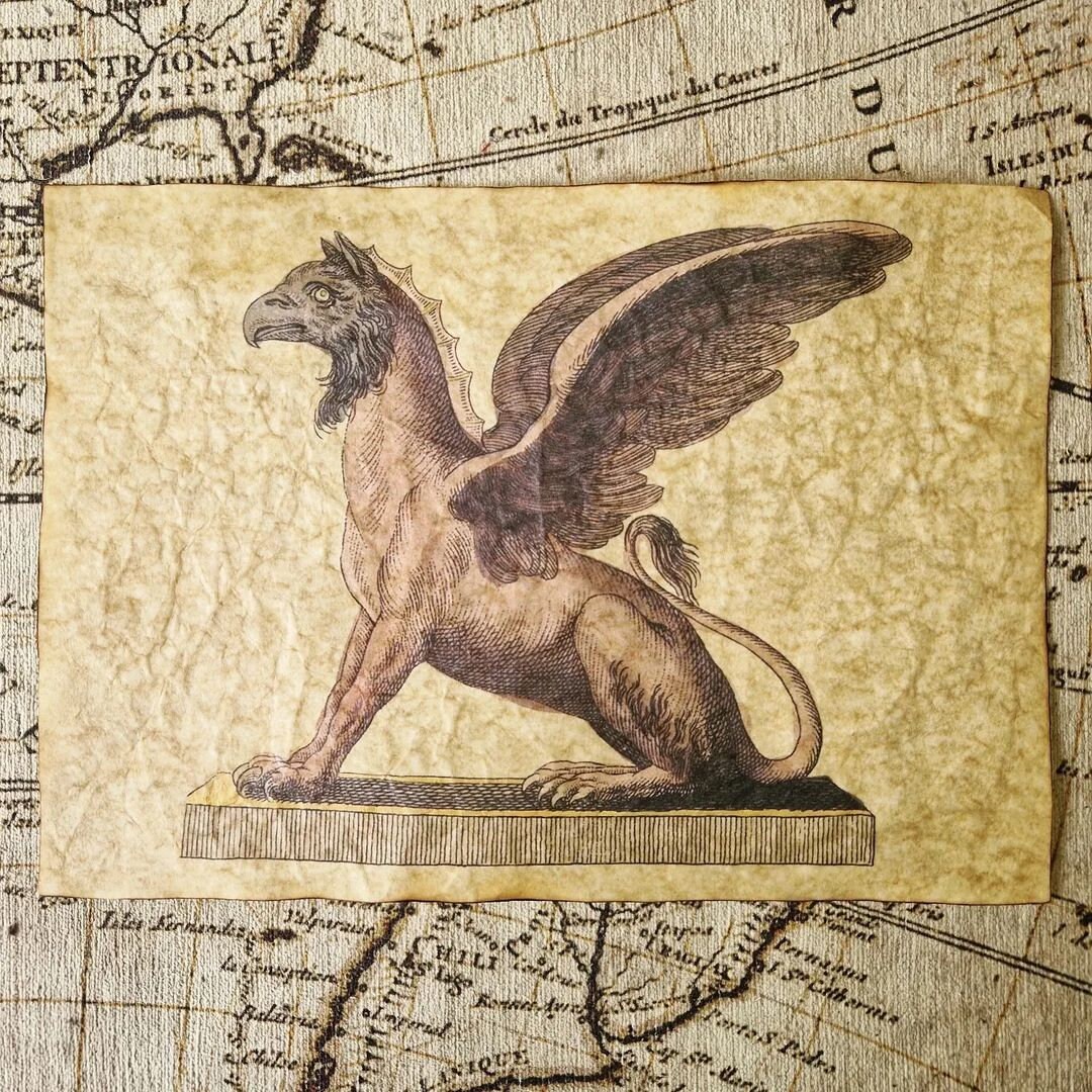 Vintage Mythology Art Replica • Griffin by Friedrich Justin Bertuch ...