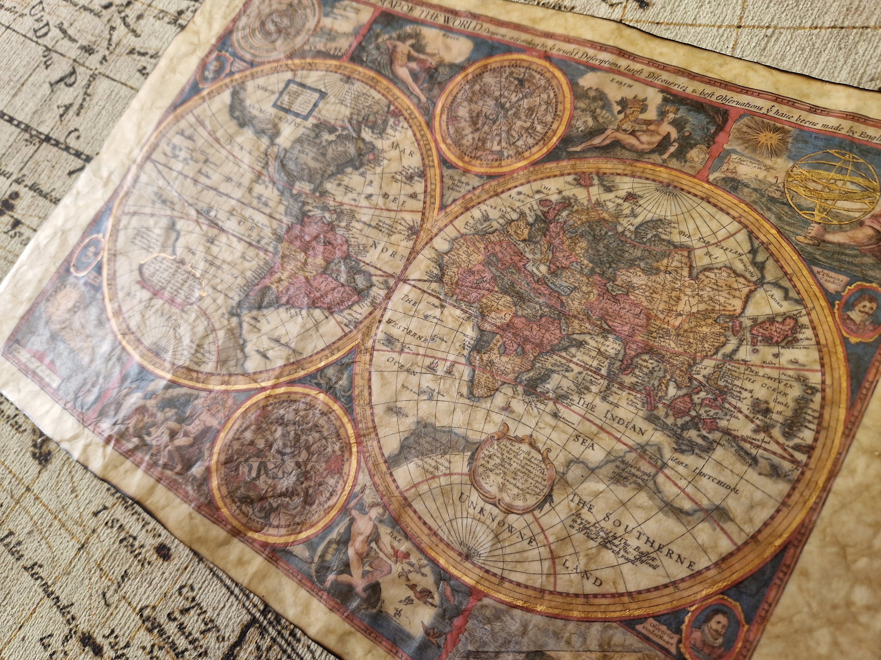 Medieval Map Replica • A New and Accurat Map of the World, John Speed ...