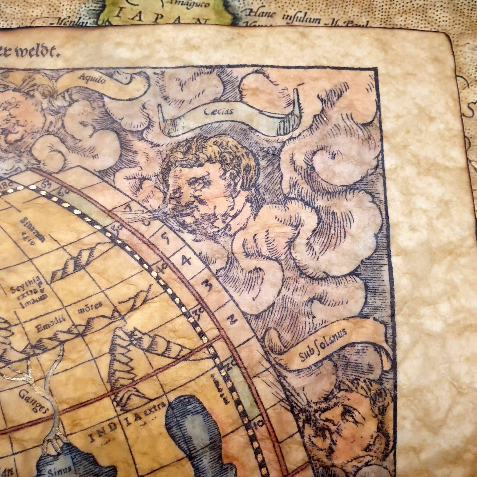 Medieval Map Replica Ptolemaic World Map by Sebastian Munster, 1544 ...