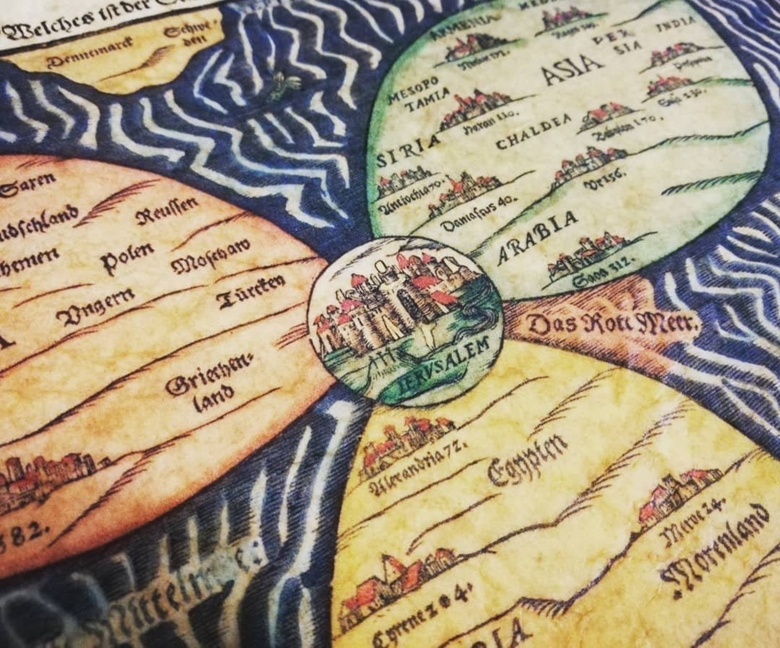 Medieval Map Replica Bunting Clover Leaf Map 1581 - Etsy