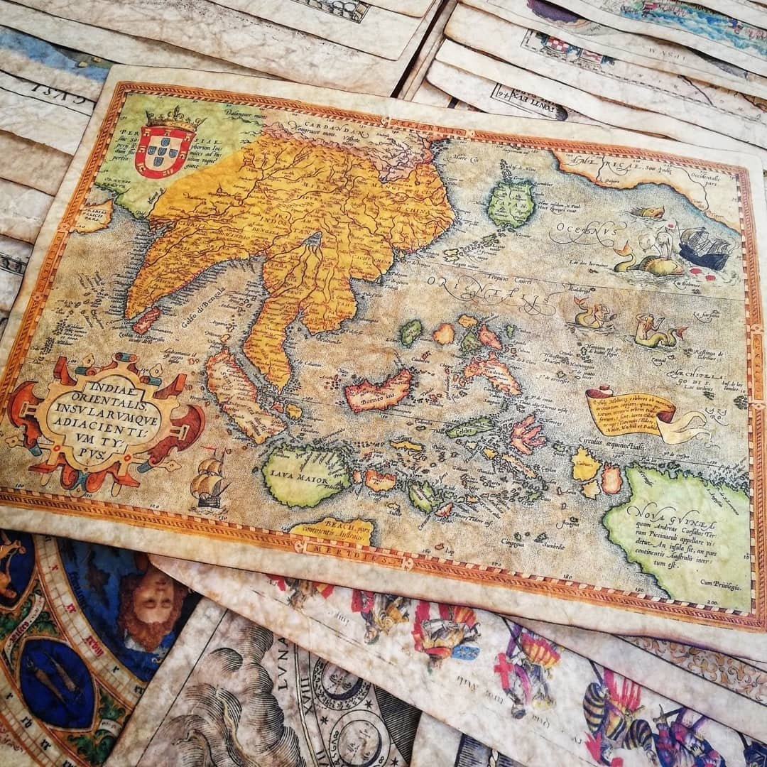 Medieval Map Replica Southeast Asia, Abraham Ortelius, 1570 Handcrafted ...