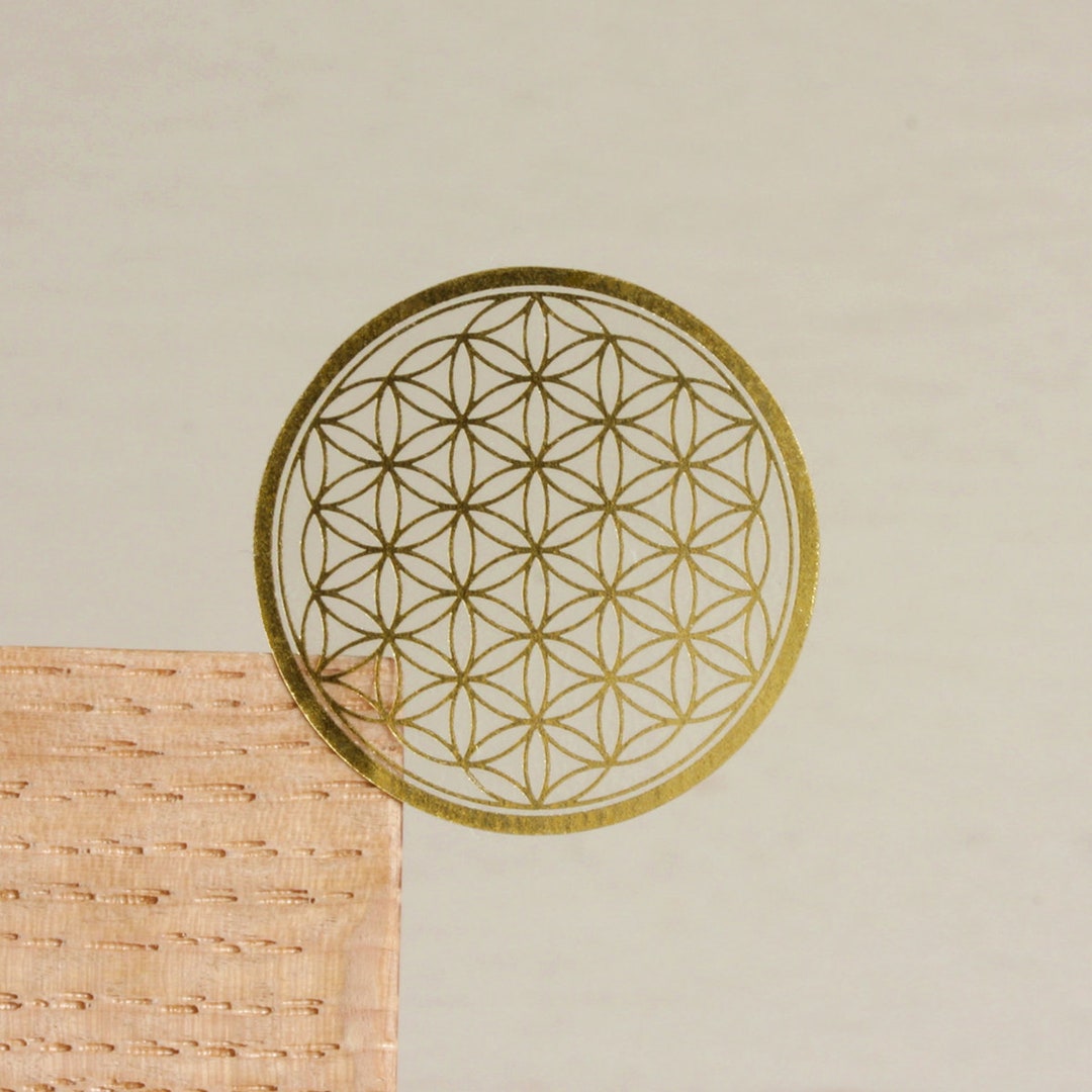 Small Flower of Life Sticker Covered a Clear Sheet, Flower of Life ...