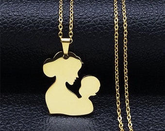 Custom Mother Son Necklace - Etsy