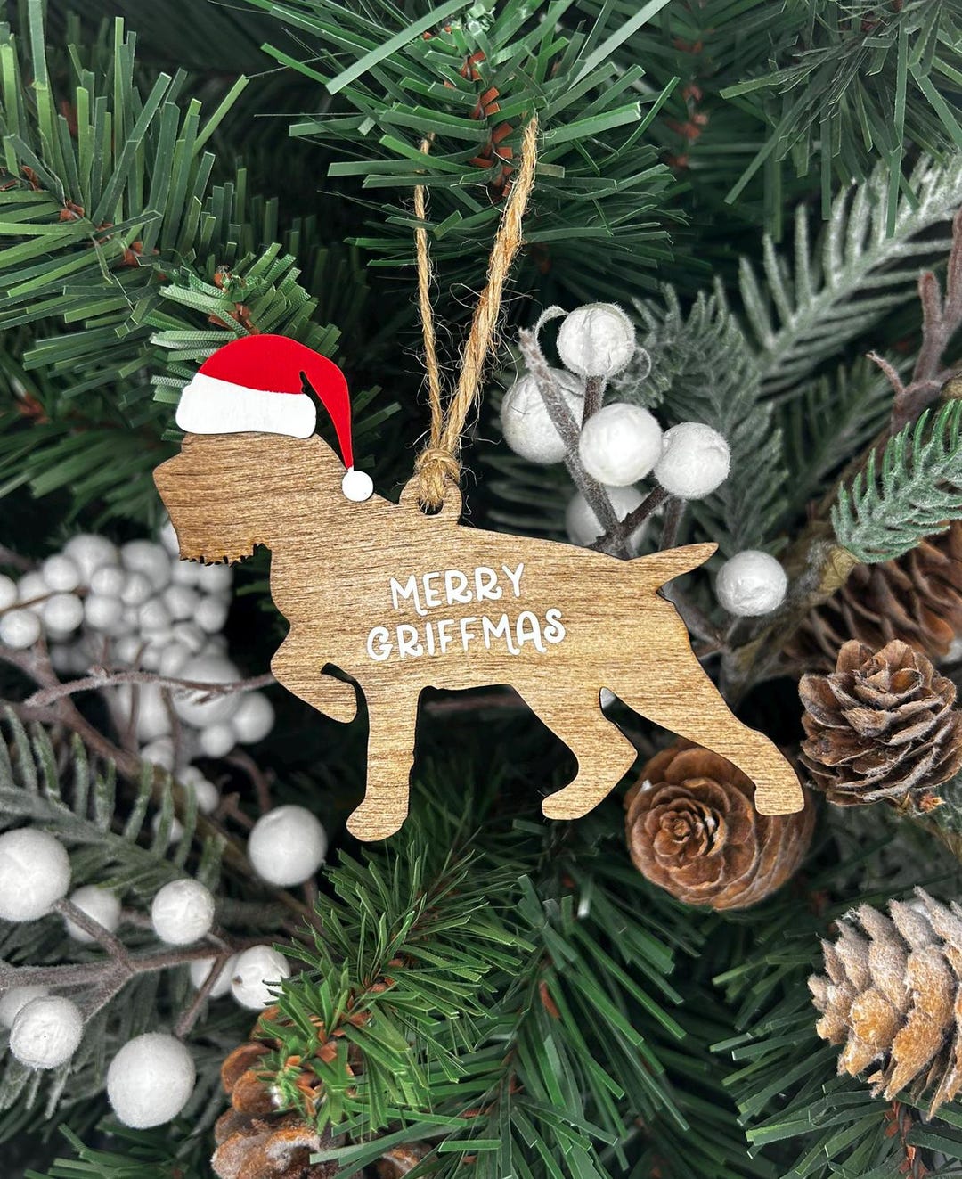 Wirehaired Pointing Griffon Christmas Ornament Pet Ornament Laser Pet ...