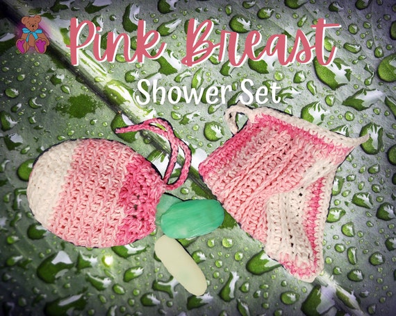 Pink Breast Shower Set Drawstring Soap Bag & Washcloth - Etsy