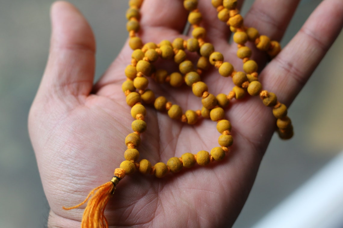 Turmeric Mala Haldi Mala 108 Prayer Mala Knotted India Mens | Etsy UK